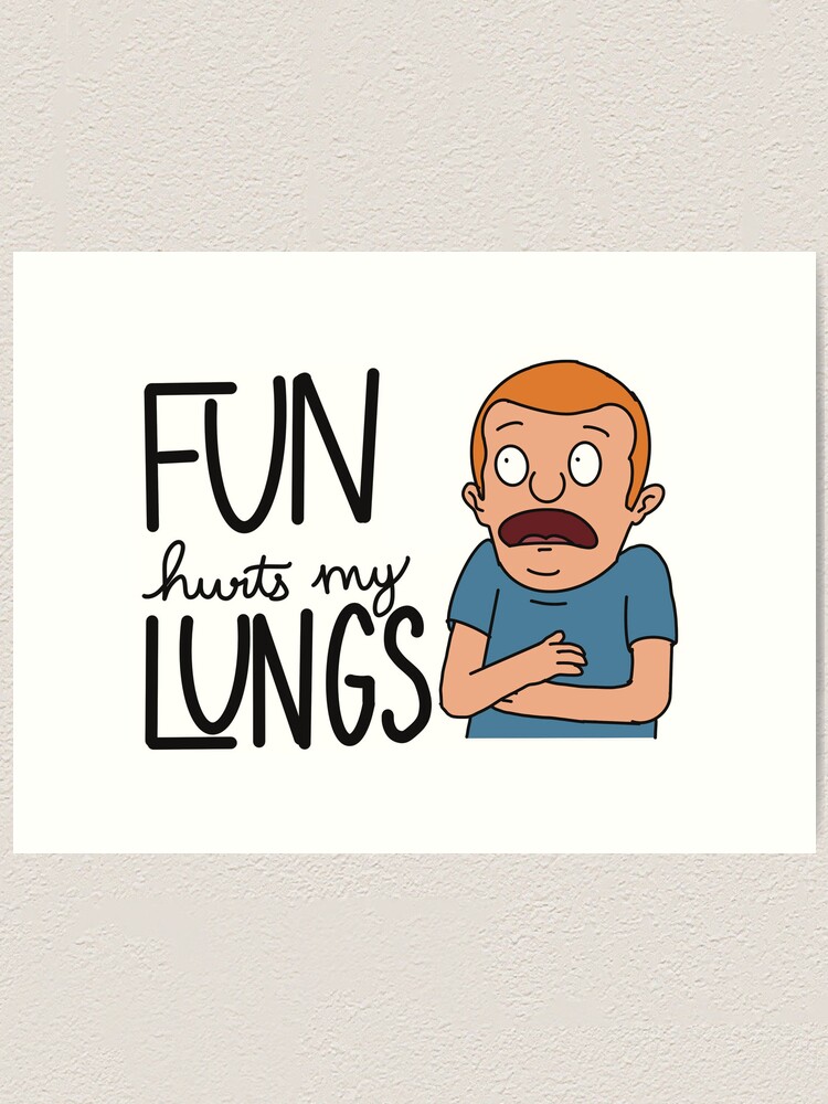 "Regular Sized Rudy Fun Hurts my Lungs Sticker" Art Print for Sale by ...