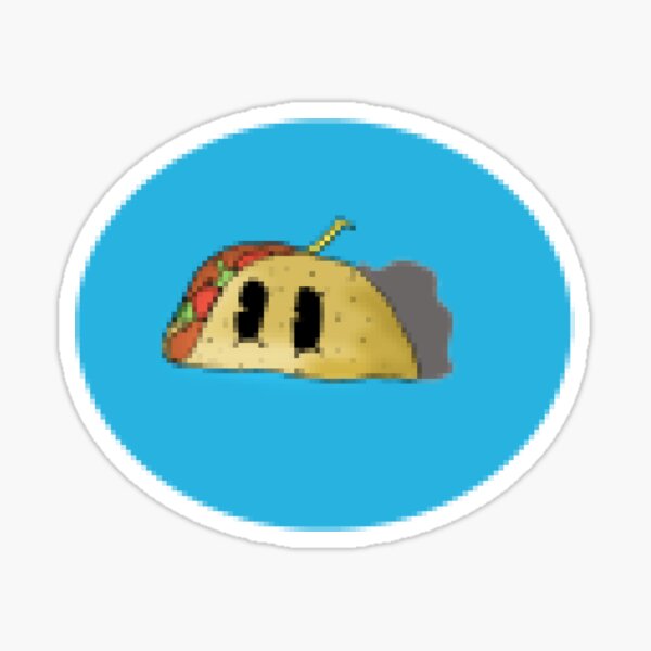 "cute blue pixel taco art " Sticker by Coffeemerc117 | Redbubble