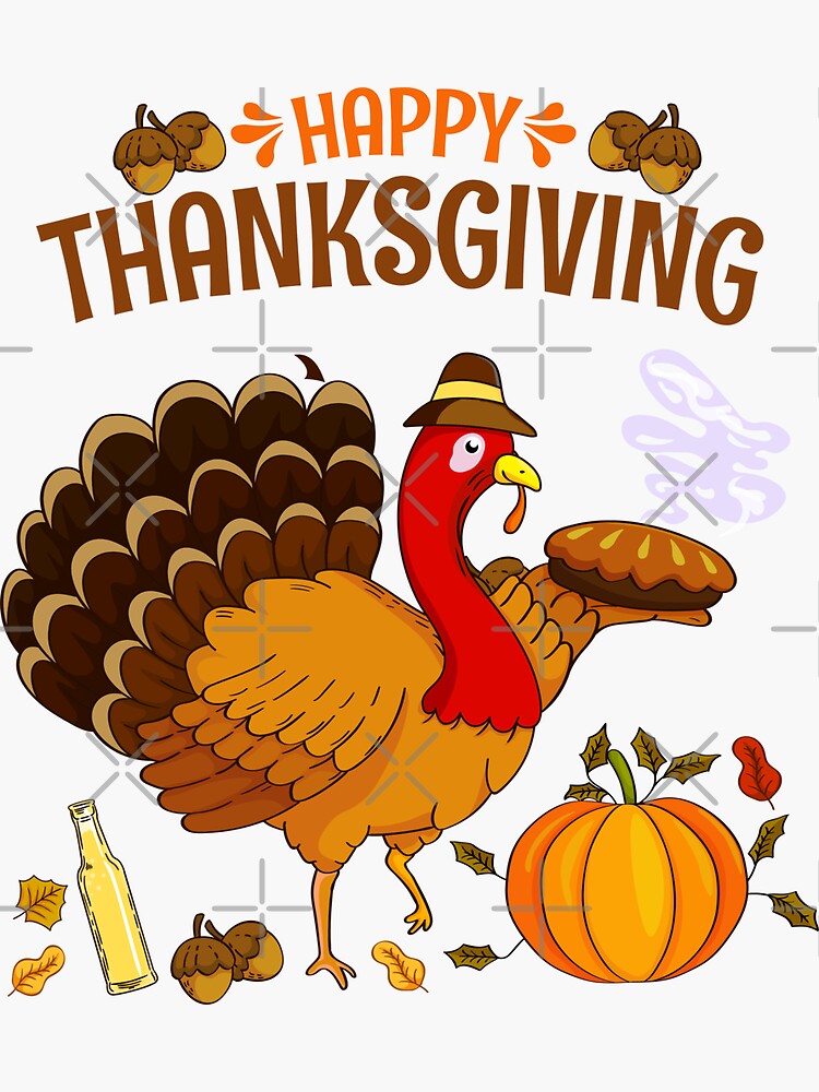 "HAPY THANKS GIVING" Sticker for Sale by onymshop | Redbubble