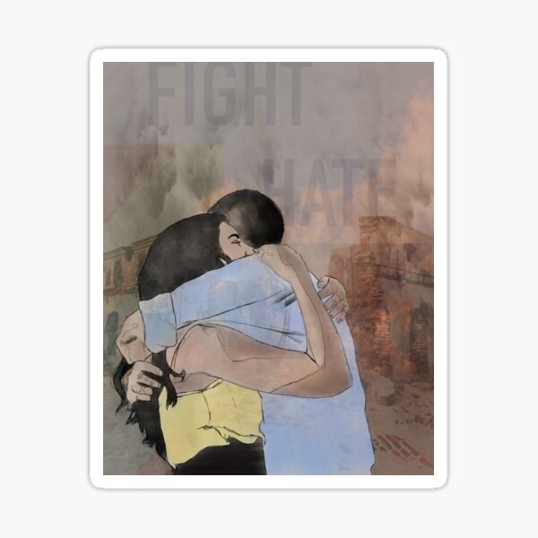 "Fight Hate" Sticker by whereiswalder | Redbubble