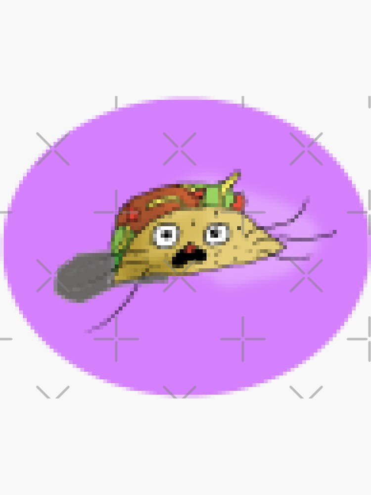"Cat pixel taco " Sticker by Coffeemerc117 | Redbubble
