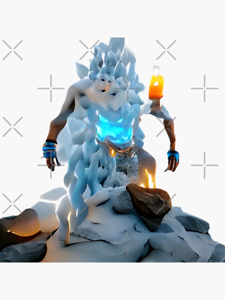 "016 - full body, titan - generated digital artwork - Ice titan man on ...