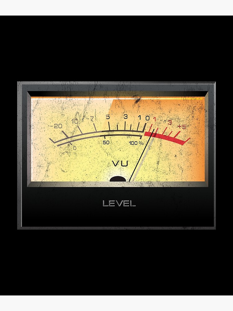 "Volume VU Meter Vintage Audio Engineer Recording Studio Gear Head ...