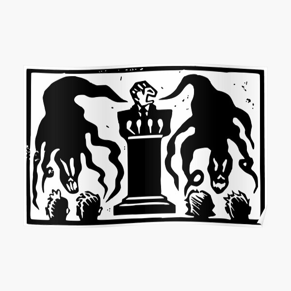 "Woodcut Style: Demagogue" Poster for Sale by bad-dad-art | Redbubble