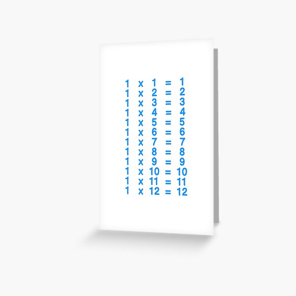 "1 X Table One Times Table Learn Multiplication Tables for Kids - Blue ...