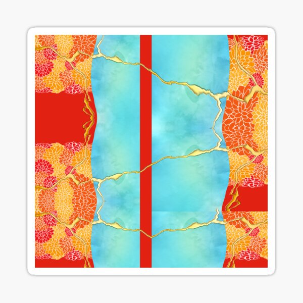 "Japanese Kintsukuroi Inspired Digital Painting" Sticker by ...