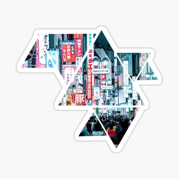 "Abstract Neon Lights in a Night at Shibuya Tokyo City" Sticker by ...