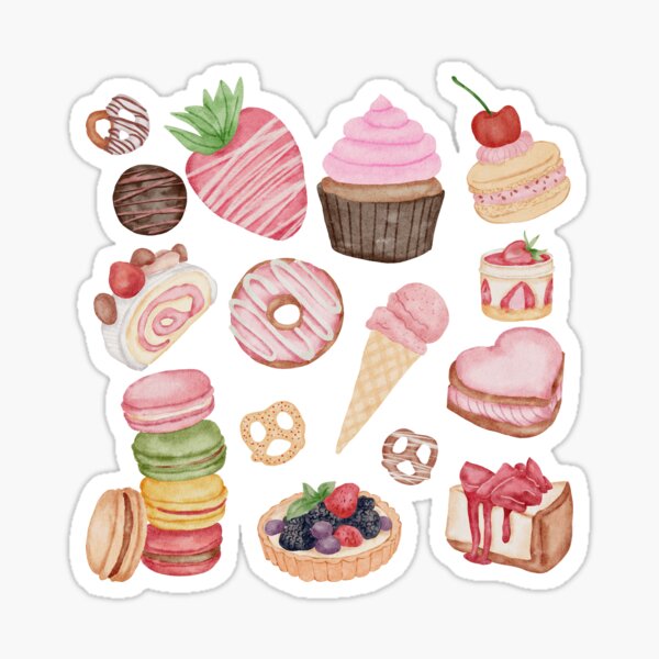 "Aesthetic Desserts" Sticker by ElleHazlett | Redbubble