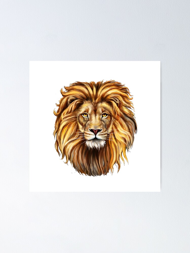 "Lion, symbol of courage and daring - Cores Variadas" Poster by SumarUp ...