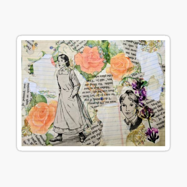 "Women in peach roses collage " Sticker by MagicGnome47 | Redbubble