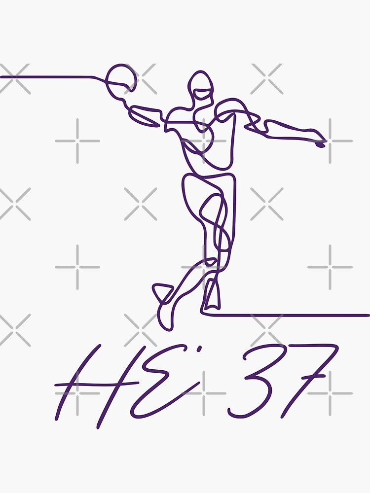 " HE'S 37 basketball player handmade" Sticker by Alpha-Mitano | Redbubble
