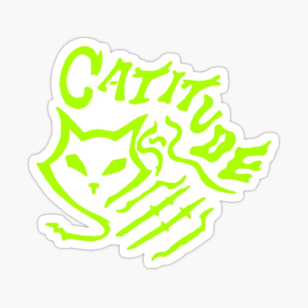 "Cattitude (lemon)" Sticker by CreatureWorldZ | Redbubble