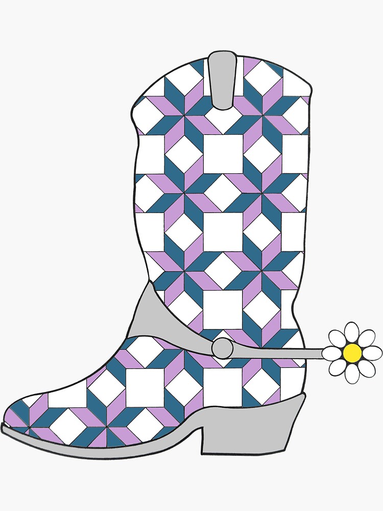 "Cowgirl Boot and Daisy Spur ...Colored by GrandpaH" Sticker by ...