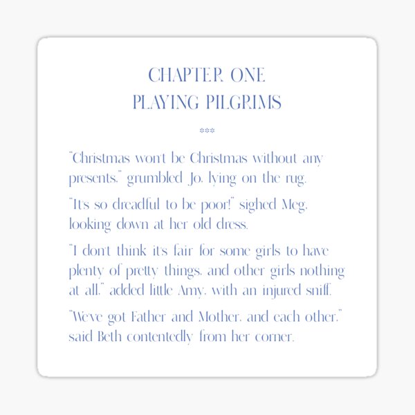 "Little Women Chapter 1" Sticker by rissidesigns | Redbubble