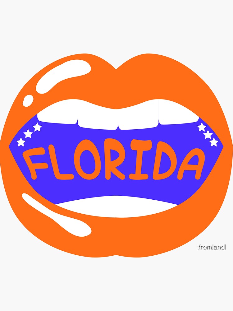 "Florida Gator Lips" Sticker by fromlandl | Redbubble