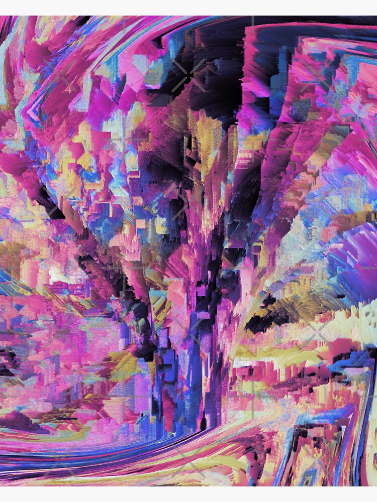 "Purple Rainbow Glitch Art" Sticker by DoubleEtees | Redbubble