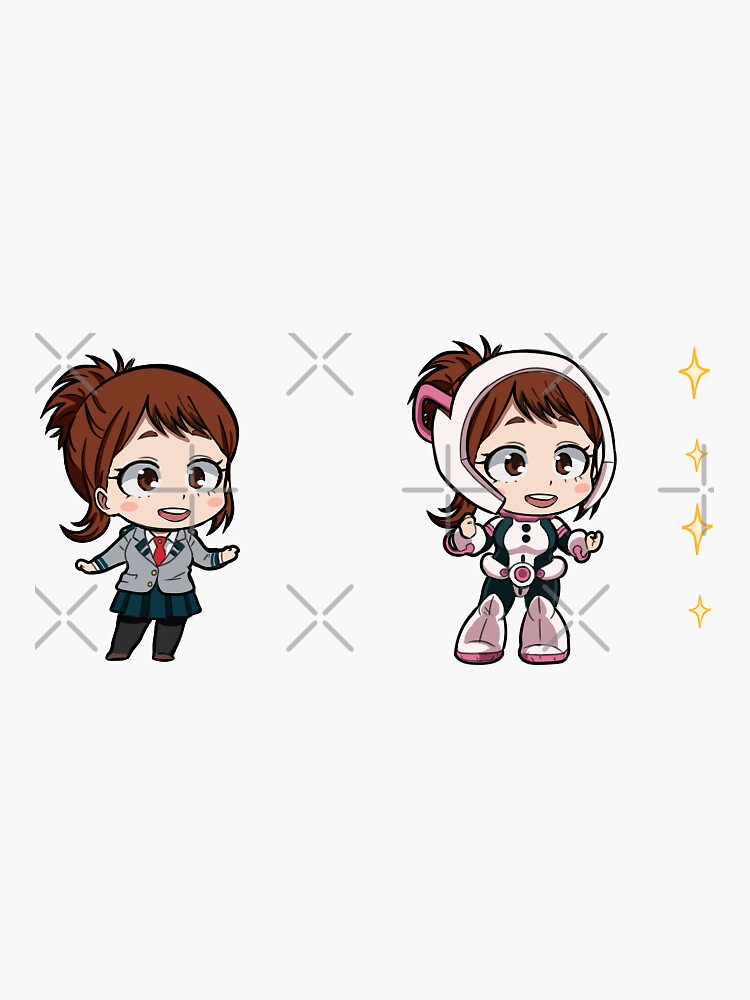 Pegatina «Uraraka, Bakugo, kacchan, deku, ochacho, boku no hero, izuku ...