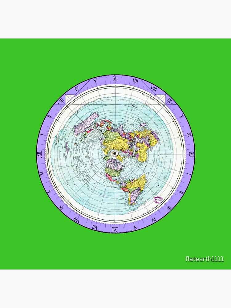 "Flat Earth Map - (Azimuthal Equidistant Projection Map) - Purple ...