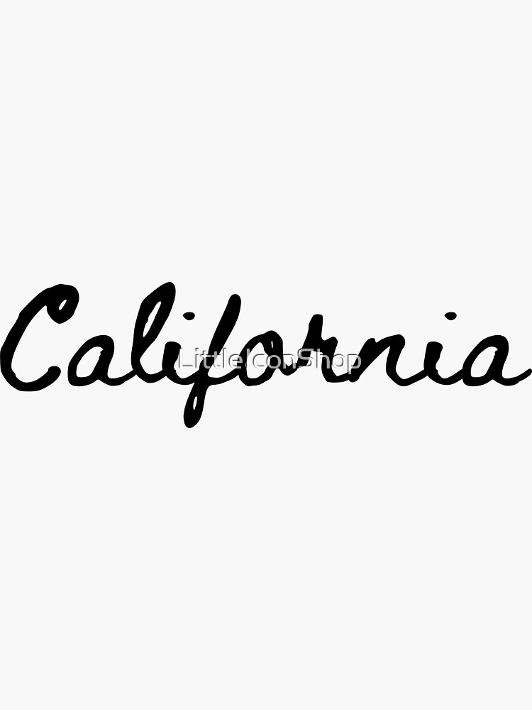 "California State Font Graphic Design" Sticker by LittleIconShop ...