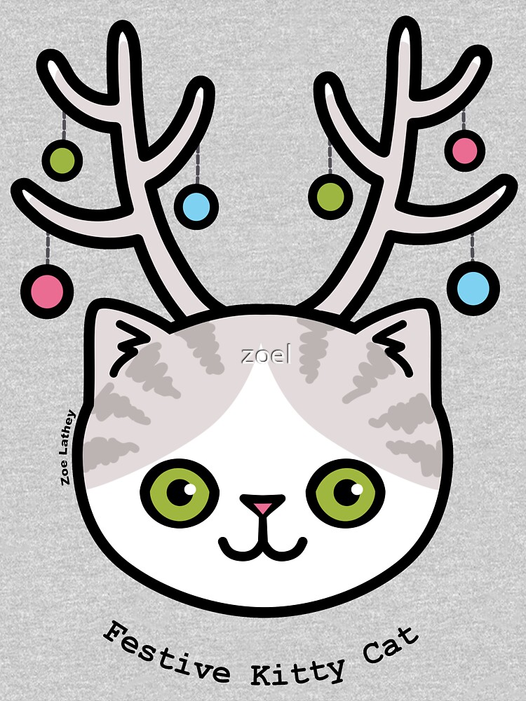 "Festive Kitty Cat" T-shirt for Sale by zoel | Redbubble | christmas t ...