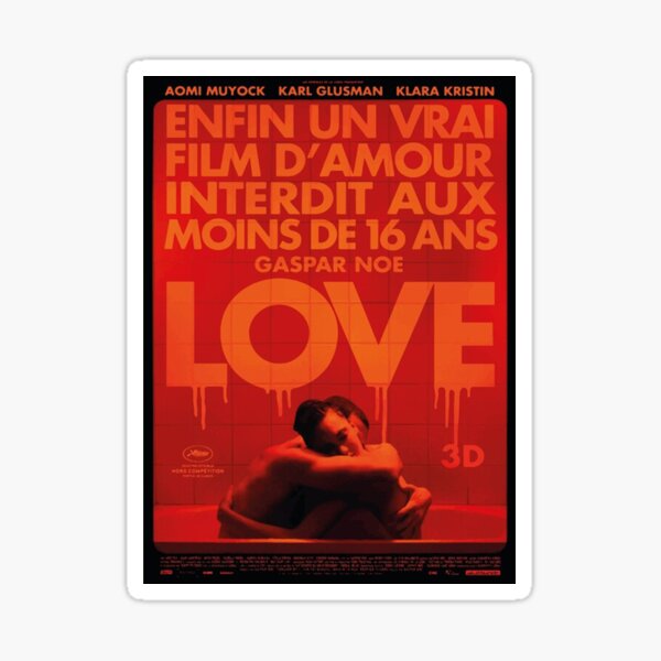 "gaspar noé love poster red poster " Sticker by donatelogloam | Redbubble
