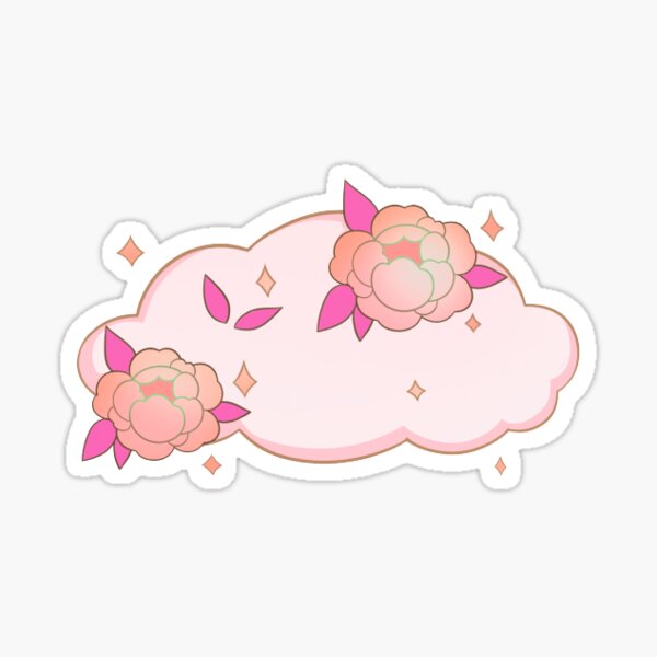 "Aesthetic Cloud with Pink Flowers " Sticker for Sale by Cloudlilies ...