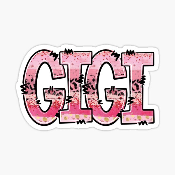 "Gigi, Cute Pink Leopard Print for the World's Best Gigi's" Sticker by ...