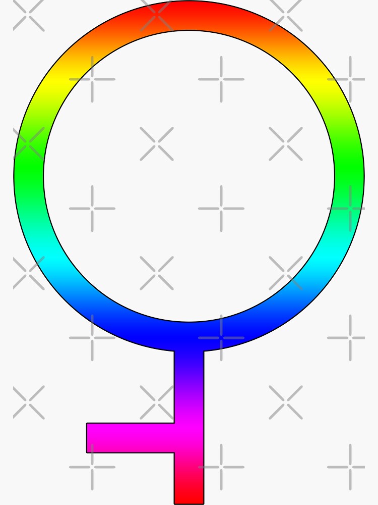 "Demi-Girl/Woman/Lady Symbol Rainbow" Sticker by UntaimedGender | Redbubble