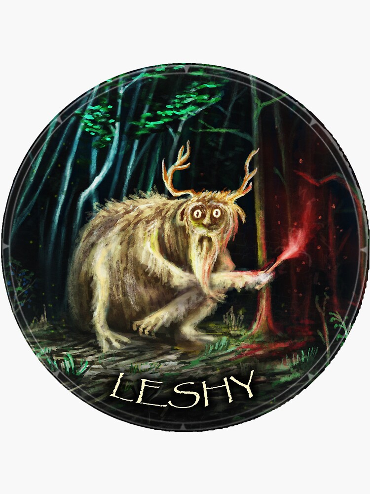 "Leshy Slavic Mythology Dark Forest Digital Art" Sticker by TAGartShop ...