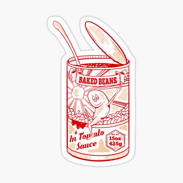 "Baked Beans tin can" Sticker by piedaydesigns | Redbubble