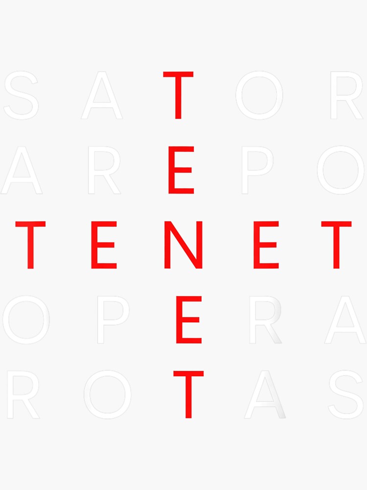 "Tenet Sator Square Sentence Palindrome I Movie Sign Poster" Sticker by ...