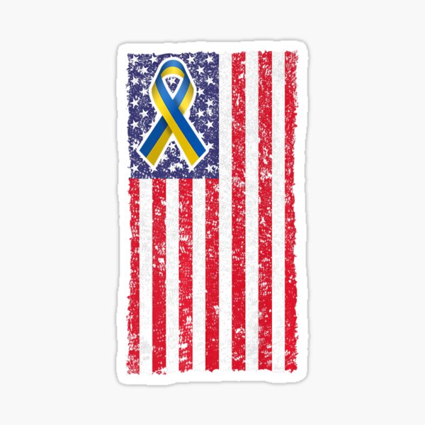 "Support Ukraine I Stand With Ukraine Ribbon Vintage Usa Flag" Sticker ...
