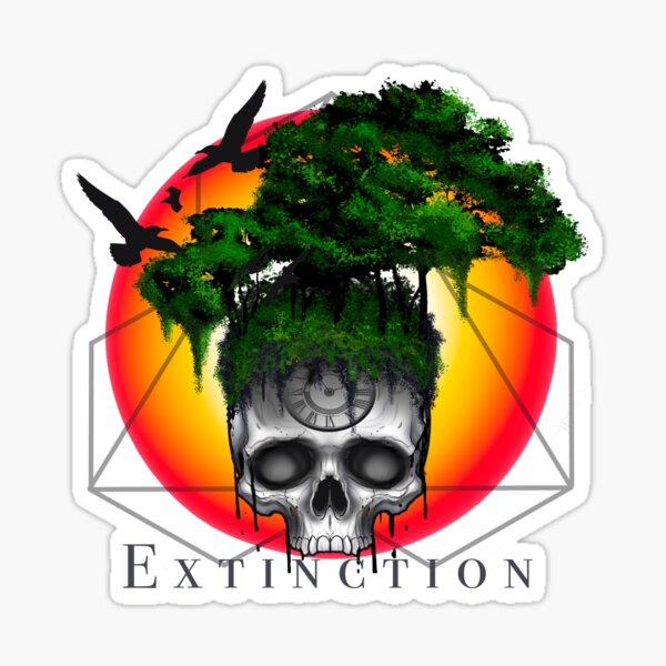 "Extinction " Sticker for Sale by MetroInk | Redbubble