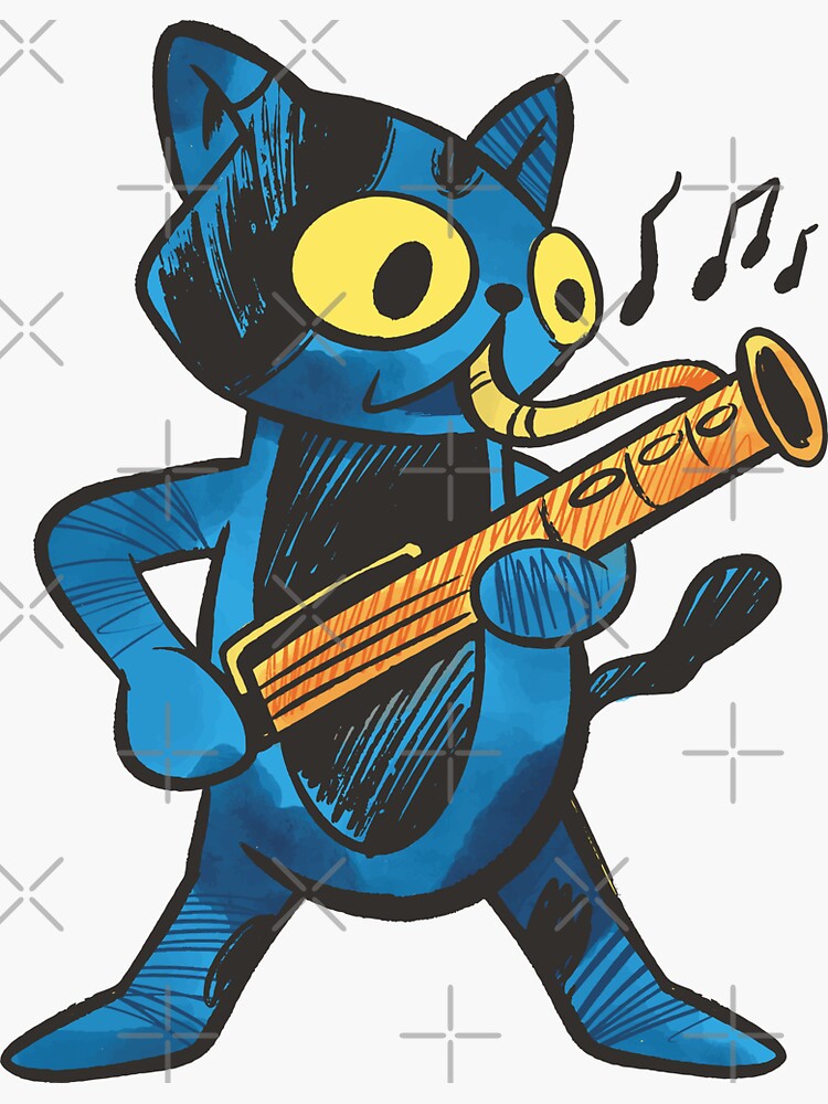 "bassoon cat" Sticker by DerSenat | Redbubble