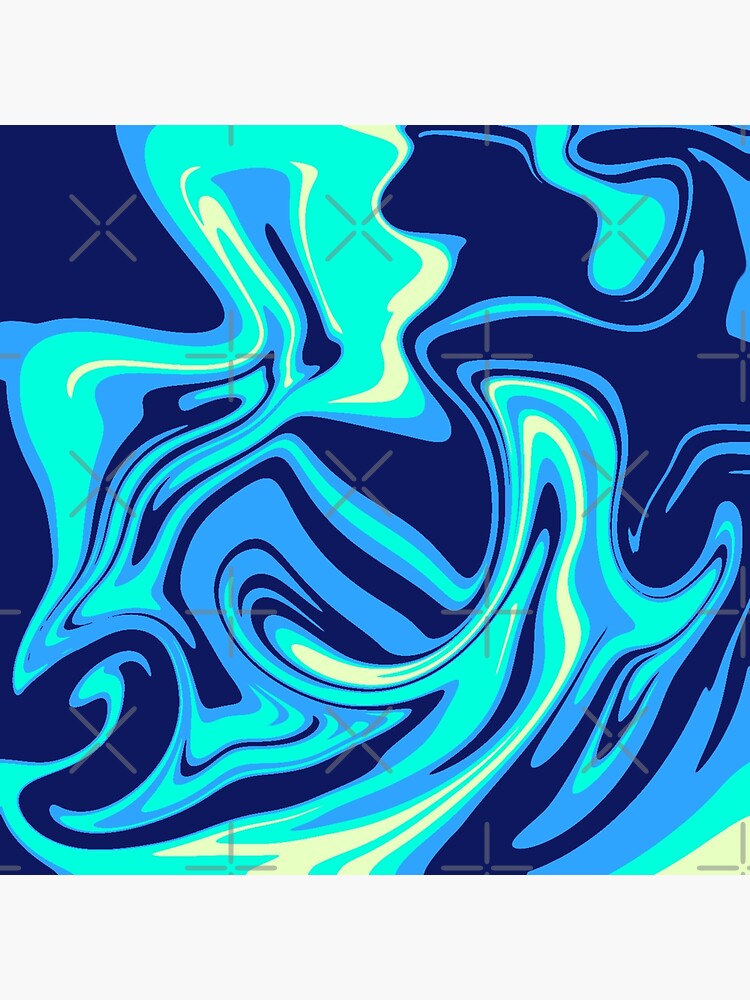 "Vibrant Blue and Pastel Green Abstract Liquid Art" Poster for Sale by ...