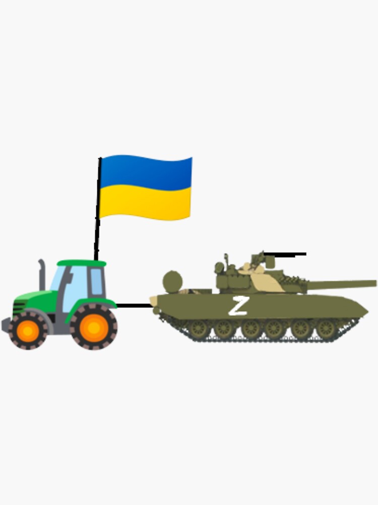 "ukrainian tractor pulling tank" Sticker by Ped12 | Redbubble