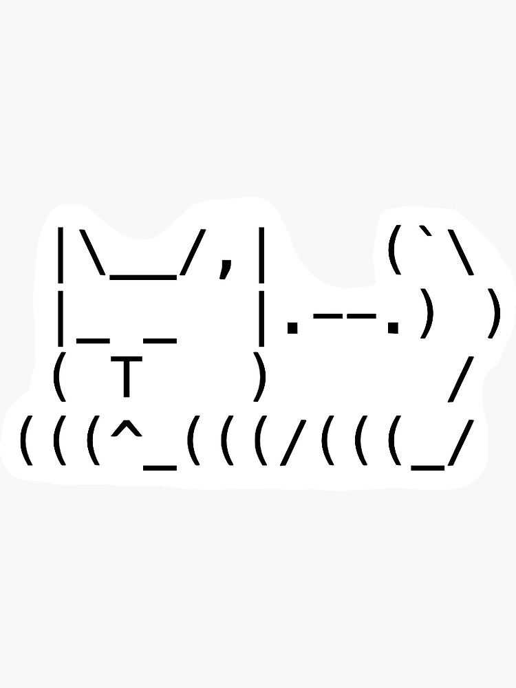 "cat text art sticker" Sticker by smartphowned | Redbubble