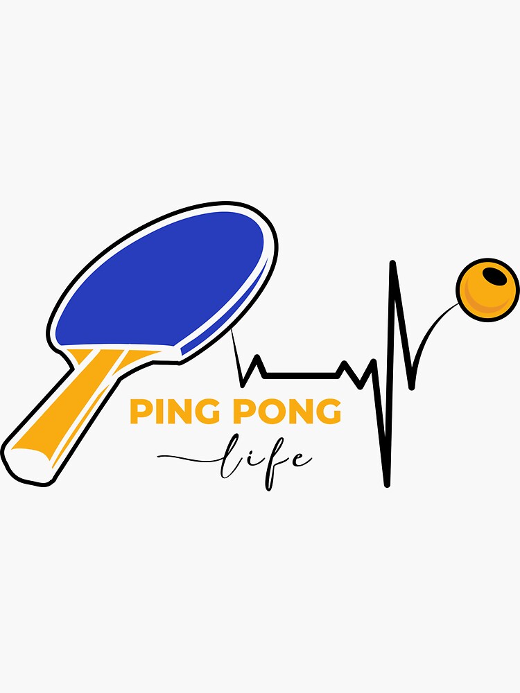"ping pong heartbeat / pulse Table Tennis life" Sticker by fittzone ...