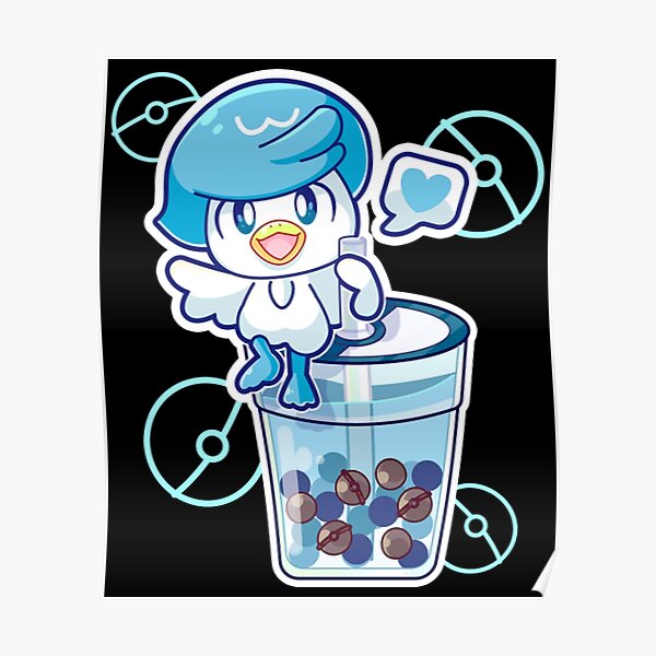 "Quaxly - Butterfly Pea Bubble Tea" Poster for Sale by zodakikki ...