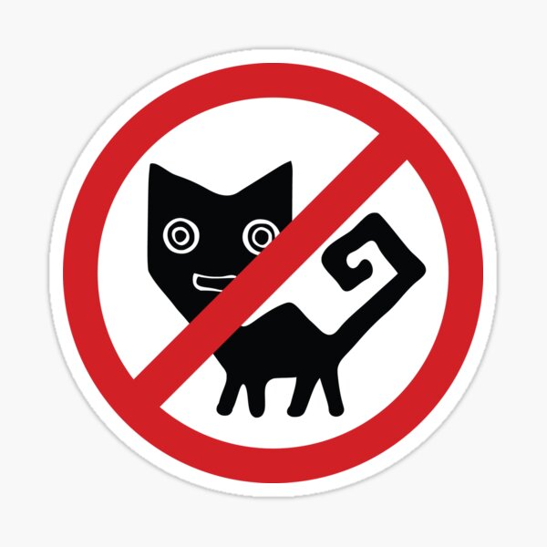 "Do Not Enter With Cats Symbol" Sticker for Sale by TheMikis | Redbubble