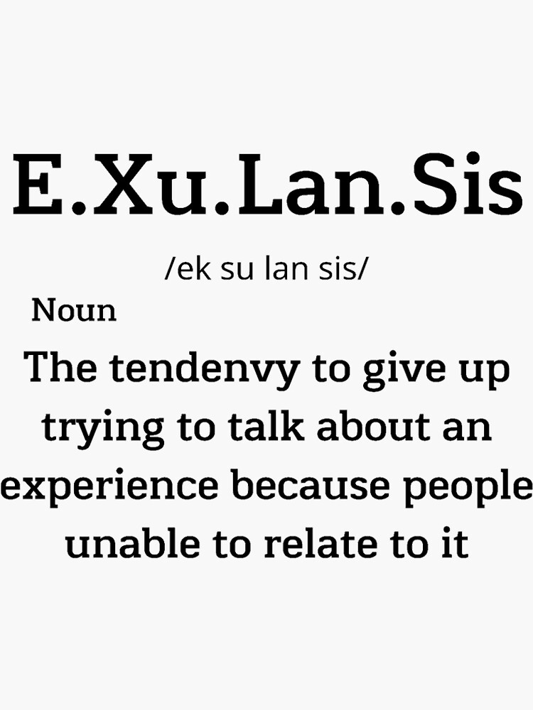 "Exulansis definition " Sticker for Sale by Fa5ad | Redbubble