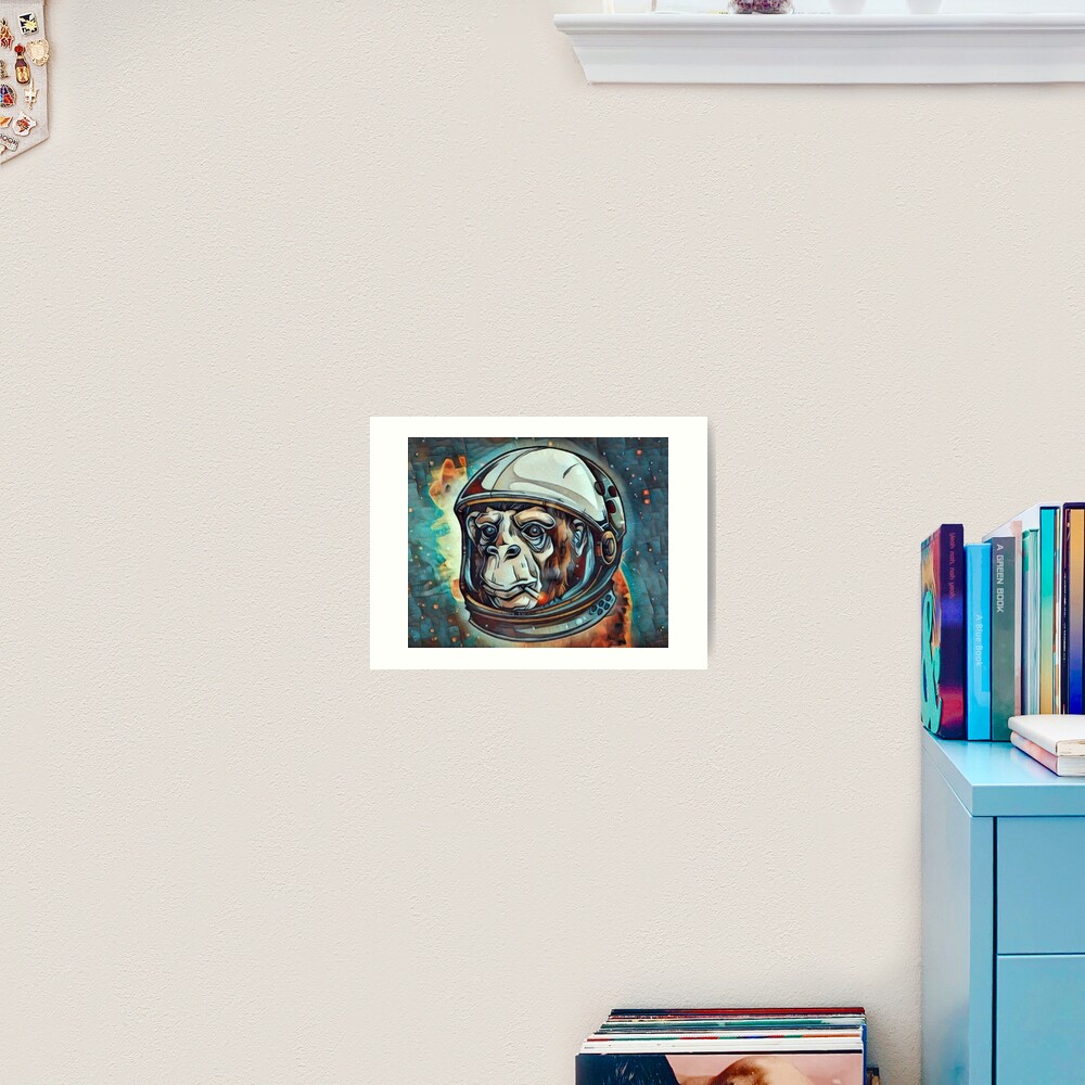 "Smoking Space Monkey" Art Print for Sale by Delta12Designs | Redbubble
