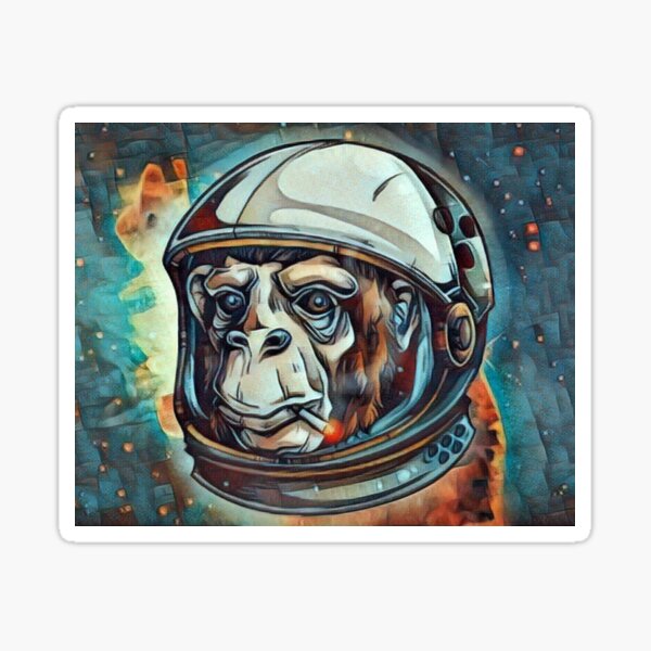 "Smoking Space Monkey" Sticker for Sale by Delta12Designs | Redbubble