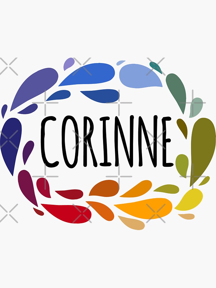 "Corinne Name Cute Colorful Gift Named Corinne" Sticker by kindxinn ...