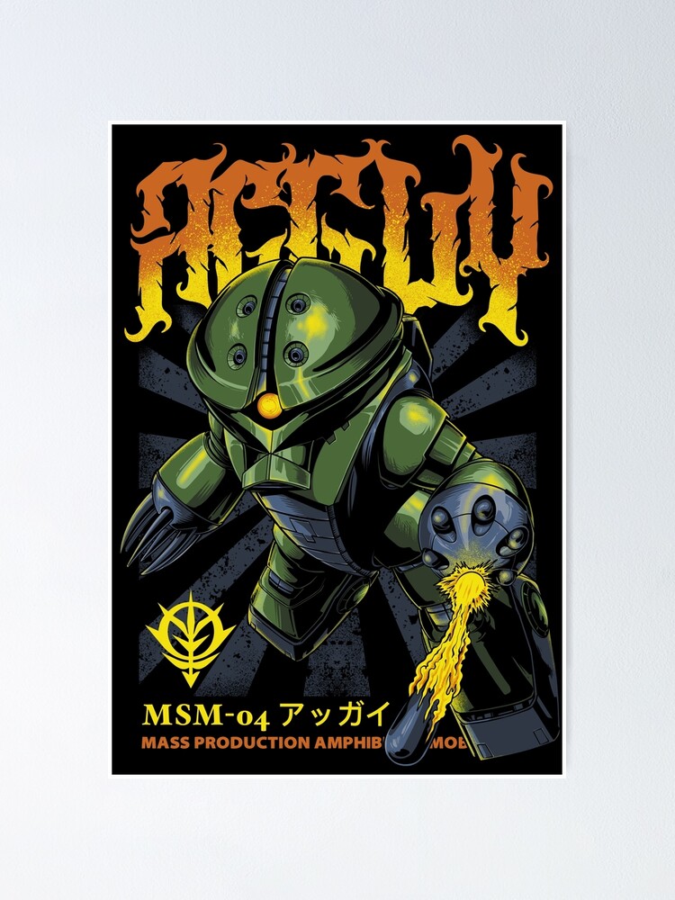 "Retro Acguy Zeon Gundam" Poster for Sale by tonchop | Redbubble