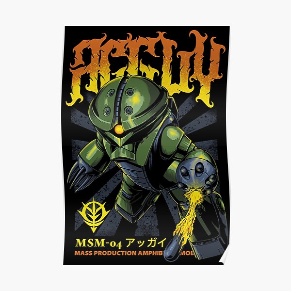 "Retro Acguy Zeon Gundam" Poster for Sale by tonchop | Redbubble