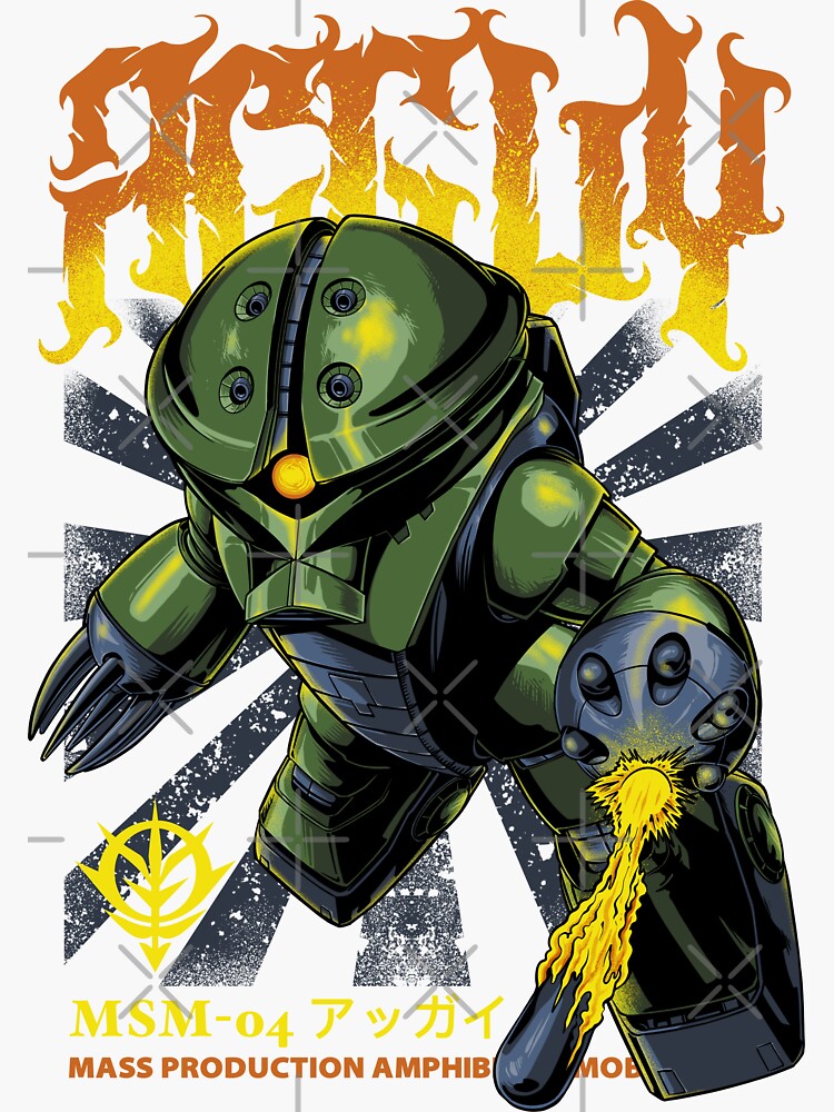 "Retro Acguy Zeon Gundam" Sticker by tonchop | Redbubble