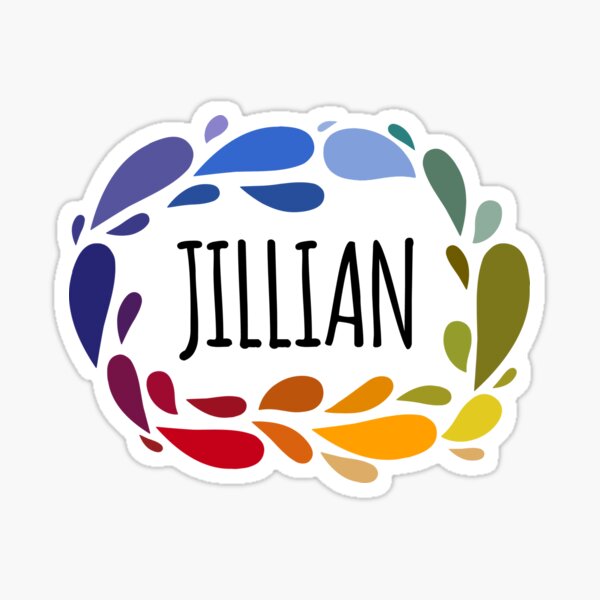 "Jillian Name Cute Colorful Gift Named Jillian" Sticker for Sale by ...