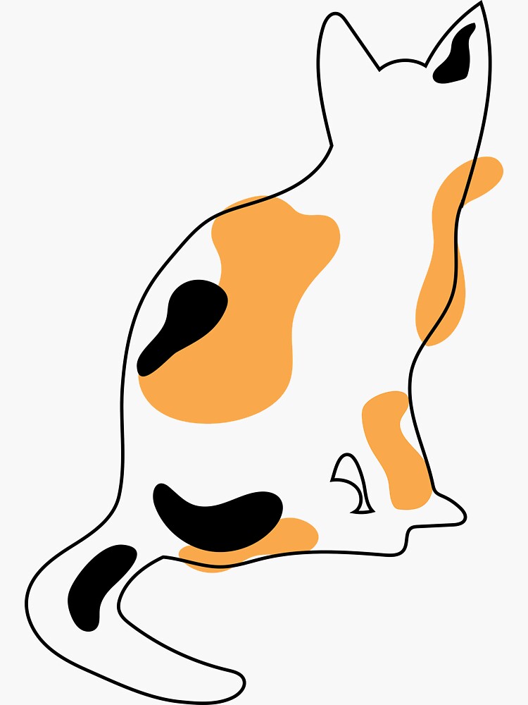 "Calico Cat Vibing" Sticker by GasGoose | Redbubble