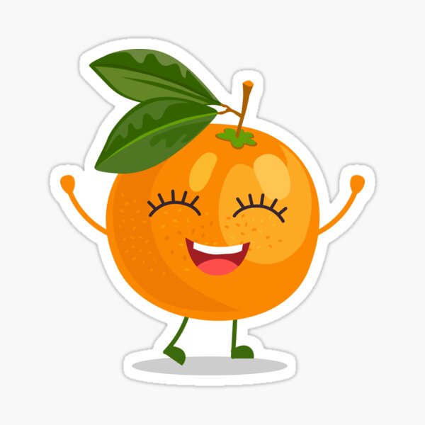 "cute orange sticker" Sticker by designsmaster99 | Redbubble